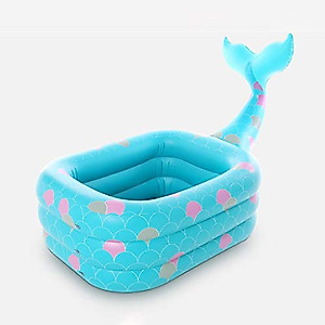 Inflatable swimming pool Blow Up Kiddie Pool,Inflatable Kiddie Pools Outdoor, Family Lounge Pool Garden, Cute Cartoon Shape Ocean Ball Pool, Summer Water Party ( Color : Blue , Size : 5.93.3ft )