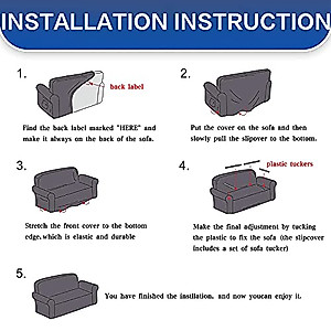 TVPFM Jacquard Furniture Protector, 2 Seater 3 Seater Elastic Bottom Sofa Cover Soft Stretch Sofa Slipcover for Living Room Pets Cat Dog-Blue A-4 Seater