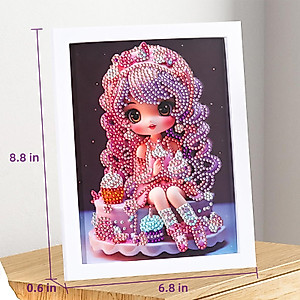 PracticeJQDEN 5D Diamond Painting Kits, Gem Art for Kids DIY Paint-by-Number Kits with Frame Arts and Crafts Dots Kits for Kids, Home Wall Decor (6.8 * 8.8 inch)