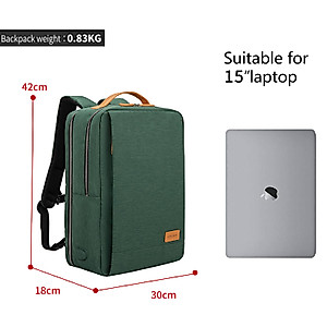 NOBLEMAN Backpack for women and man,15.6 Inch everyday Laptop Backpack, Daypack, with USB travel daypack (Dark Green)