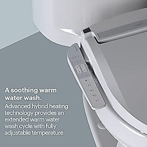 Brondell Swash Electronic Bidet Toilet Seat LE89, Fits Elongated Toilets, White – Side Arm Control, Warm Air Dryer, Strong Wash Mode, Stainless-Steel Nozzle, Nightlight and Easy Installation