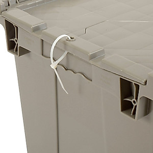 Global Industrial Distribution Container With Hinged Lid, 21-7/8x15-1/4x17-1/4, Gray
