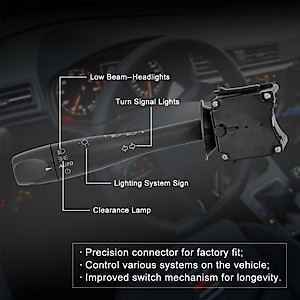 X AUTOHAUX Turn Signal Switch Headlamp Dimmer High Low Beam Lights Combination Switch for Pontiac G6 2006-2010 Replaces D6253E