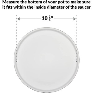 Willowy Matte White Ceramic Pot Saucer - Drainage Tray for 9, 10, 11, 12 Inch Planters + More Sizes