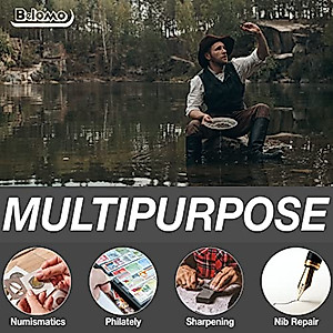 BelOMO Jewelers Loupe 10x Triplet Magnifier 21mm (.85"). Optical Glass with Anti-Reflection Coating for a Bright, Clear and Color Correct View. Foldable Loupe for Gems, Jewelry, Coins and Trichomes