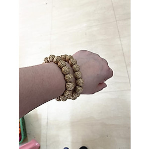 Pingyongchang Rattan Ball Bracelet for Women Handmade Lightweight Straw Wicker Braid Woven Beaded Elastic Bracelet Bohemian Statement Summer Beach Bracelet-Beads