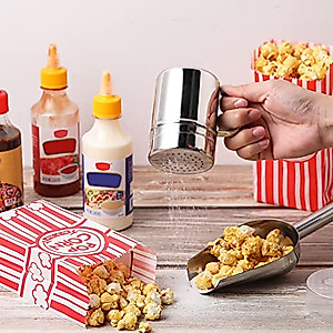 602 Pcs Popcorn Maker Supplies Set Includes 600 Popcorn Paper Bags 1 oz Popcorn Individual Bags 1 Popcorn Scoops 1 Popcorn Seasoning Dredge Shaker with Handle for Home Kitchen Movie Party Use
