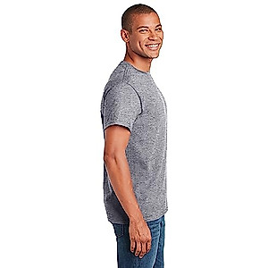 Gildan Men's Crew T-Shirts, Multipack, Style G1100, Black/Sport Grey/Charcoal (5-Pack), Small