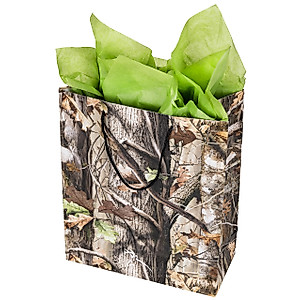 Havercamp Next Camo Party Gift Bag | 1 Count | Great for Hunter Themed Party, Camouflage Motif, Birthday Event, Graduation Party, Father's Day Celebration