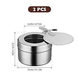 Kichvoe 2pcs Stainless Steel Chafer Wick Fuel Holder Canned Heat Holder Chaffing Dishes Replacement for Buffets Catering Event