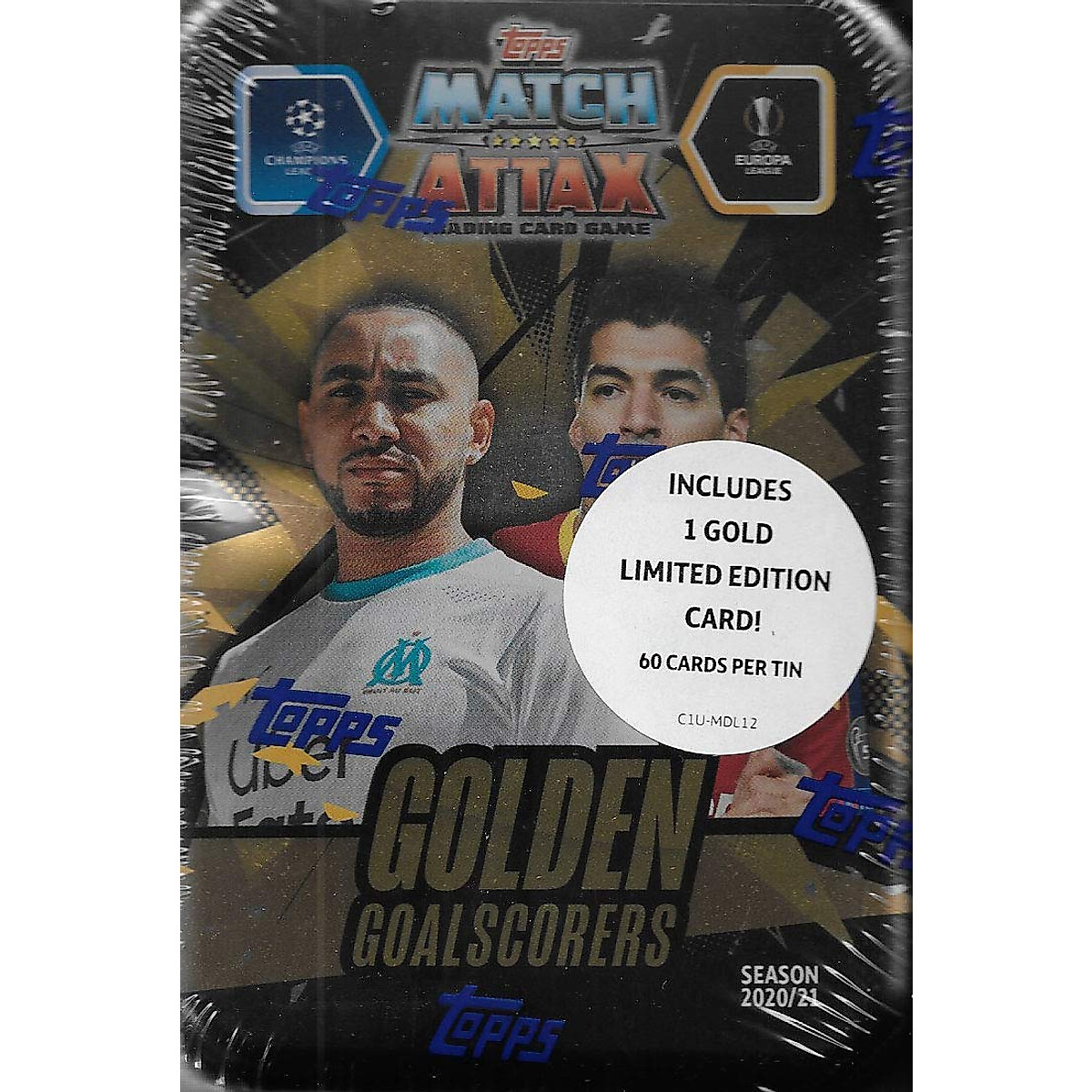 Match Attax 2020 2021 Topps UEFA Champions League Soccer Trading Card Game Sealed MEGA Collector's Tins with Bonus Gold Cards and Exclusive Inserts (4 Tin Lot Including one of Each Different Type)