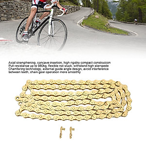 Bike Chain Kit Gold High Carbon Steel 8 Speed Mountain Road Bicycle Multi-Function Bike Mechanic Repair Kit 1/2in x 3/32in 116 Sections