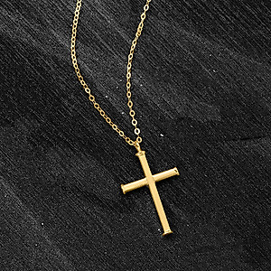 Ross-Simons Italian 14kt Yellow Gold Cross Necklace. 20 inches
