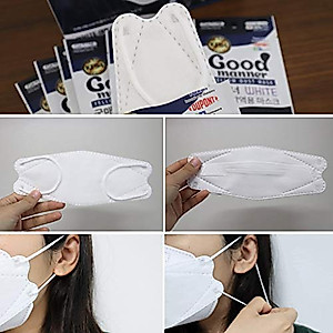 (100 Count) Good Manner KF94 Protective Face Safety Mask (White) Made in South Korea