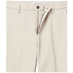 Amazon Essentials Men's Classic-Fit Wrinkle-Resistant Flat-Front Chino Pant (Available in Big & Tall), Stone, 38W x 32L