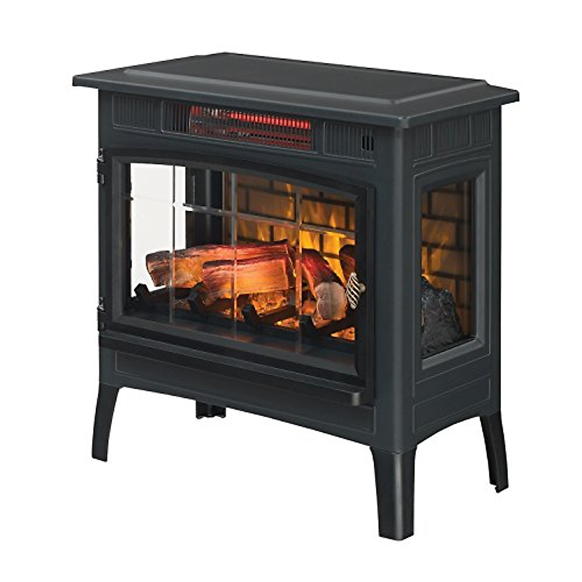 Duraflame Electric Infrared Quartz Fireplace Stove with 3D Flame Effect, Black