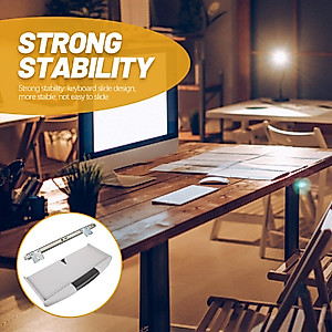 Angoily 1 Set Keyboard Tray Drawer Plastic Trays Office Desk Accessories Desk Tray Keyboard Holder Keyboard Shelf Under Desk Sliding Keyboard Under Desk Mount Slider Table Abs