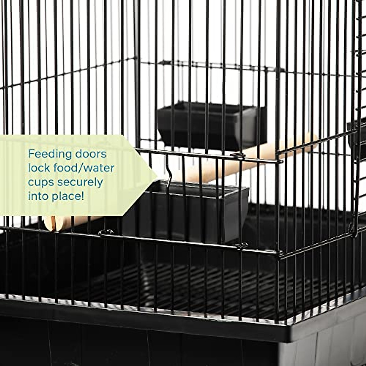 Prevue Hendryx Square Roof Parrot Cage, Black (SP25217B/B)