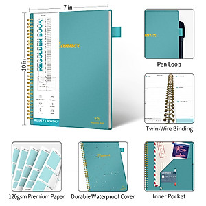 Weekly & Monthly Planner Undated Academic Planner Yearly Planner with Schedule 12 Month Life Journal Organizers Notebook Twin-Wire Binding Flexible Cover Pocket Pen Loop 53 Weeks (7" x 10")