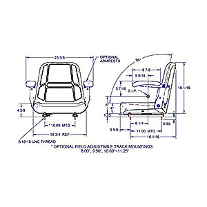 Rotary 14845 Comfort Ride Mower Seat with Armrests