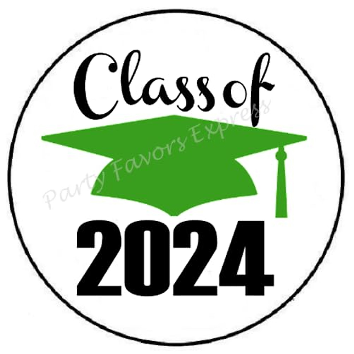 48 Class of 2024 Green Graduation Envelope Seals Labels Stickers 1.2" Round