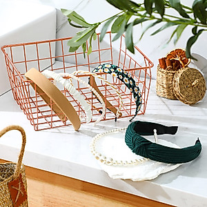 8 Pcs Different Designs Headbands for Women Knotted Wide Headbands Pearl Headband Cute Flower Hair Hoop Non Slip Head Accessories for Women Girls Solid Headbands Set, 8 Styles