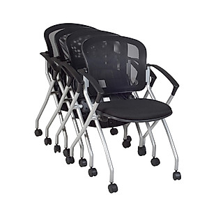 Regency Cadence Nesting Chair (4 Pack), Black