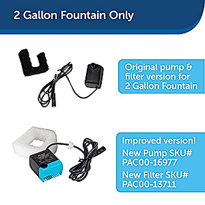 PetSafe Cat and Dog Water Fountain Replacement Pump with Grommet - Works with Drinkwell 1/2, 1, 2 Gallon and Butterfly Pet Fountains