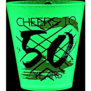 Pavilion - 50th Birthday Novelty Glow In The Dark Shot Glass Beaded Necklace Party Supplies