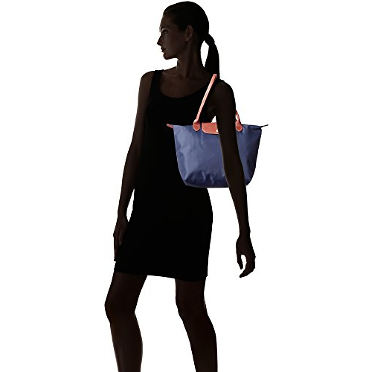 Longchamp Le Pliage Tote Shoulder Bag, Navy Blue, Medium