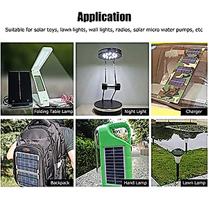 Yosoo Solar Panel Battery Charger, 2W 12V DIY Polycrystalline Silicon Solar Panel High-Efficiency Module Good Sealing Mini Solar Panel for Solar Light Science Project Charging