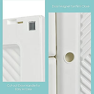 Tangkula Portable Wardrobe Closet, Foldable Clothes Organizer w/Cubby Storage, Hanging Rods, Magnet Doors, Safe Material, Easy Assemble Clothing Storage, Folding Bedroom Armoire (12 Cubbies)