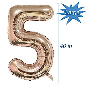 Tellpet Rose Gold Number 25 Balloon, 40 Inch