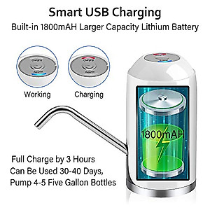 Myvision Water Bottle Pump 5 Gallon Water Bottle Dispenser USB Charging Automatic Drinking Water Pump Portable Electric Water Dispenser Water Bottle Switch