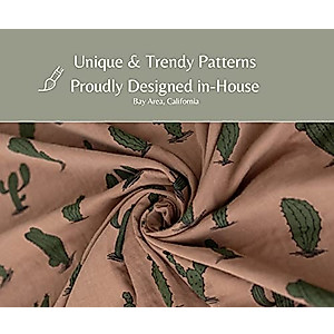 Leyl&Ari Muslin Swaddle Blanket 100% Organic Cotton Lightweight Receiving Wrap for Infant & Newborn (Cactus, 47X47)