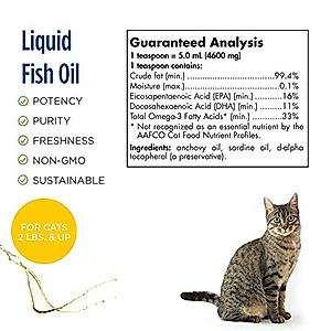 Nordic Naturals Omega-3 Cat, Unflavored - 2 oz - 304 mg Omega-3 Per One mL - Fish Oil for Cats with EPA & DHA - Promotes Heart, Skin, Coat, Joint, & Immune Health - Non-GMO