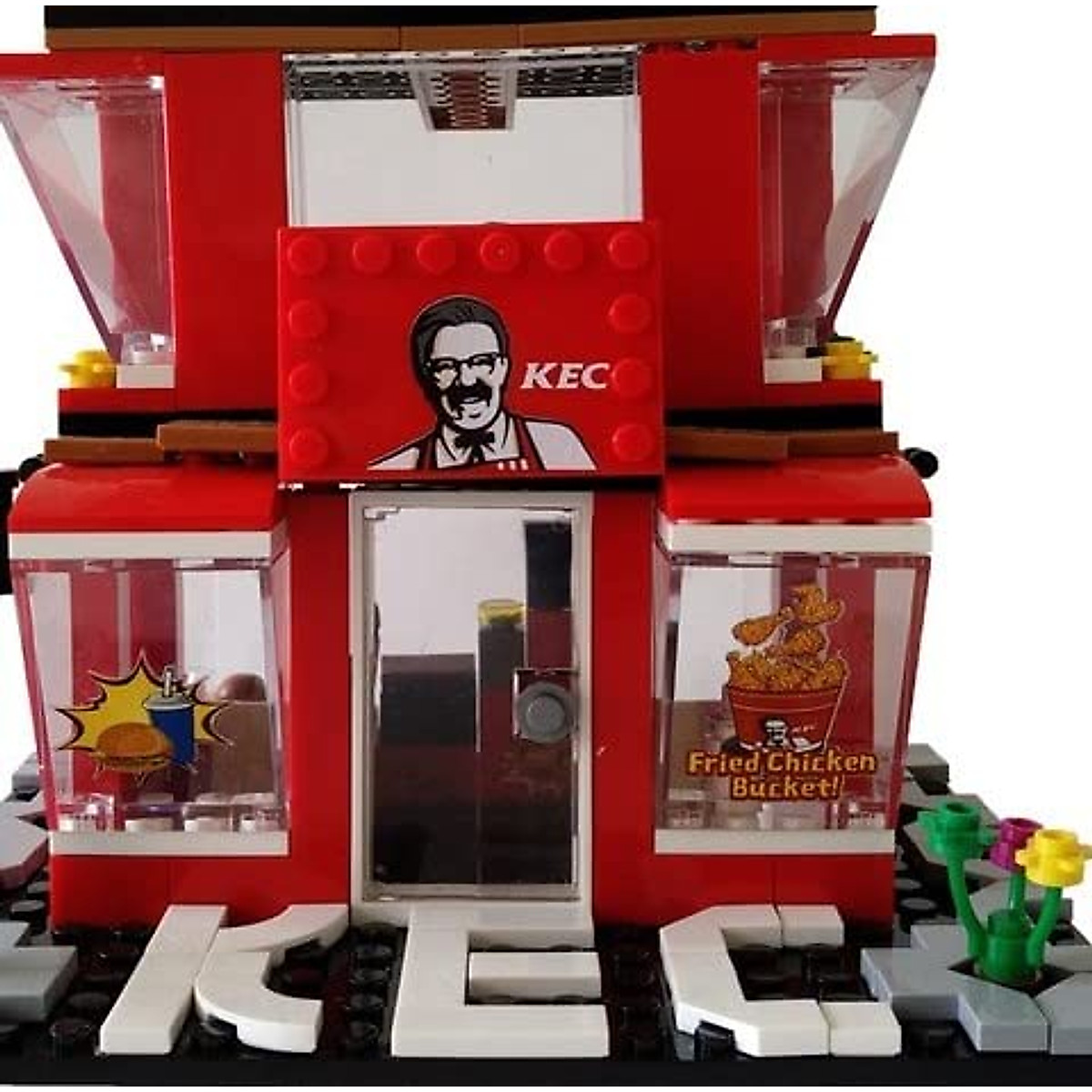 General Jim's City Street Creator Modular Building Blocks Sister Karen’s Fried Chicken Restaurant 282 Piece Toy Bricks Set MOC City Building for Teens and Adults