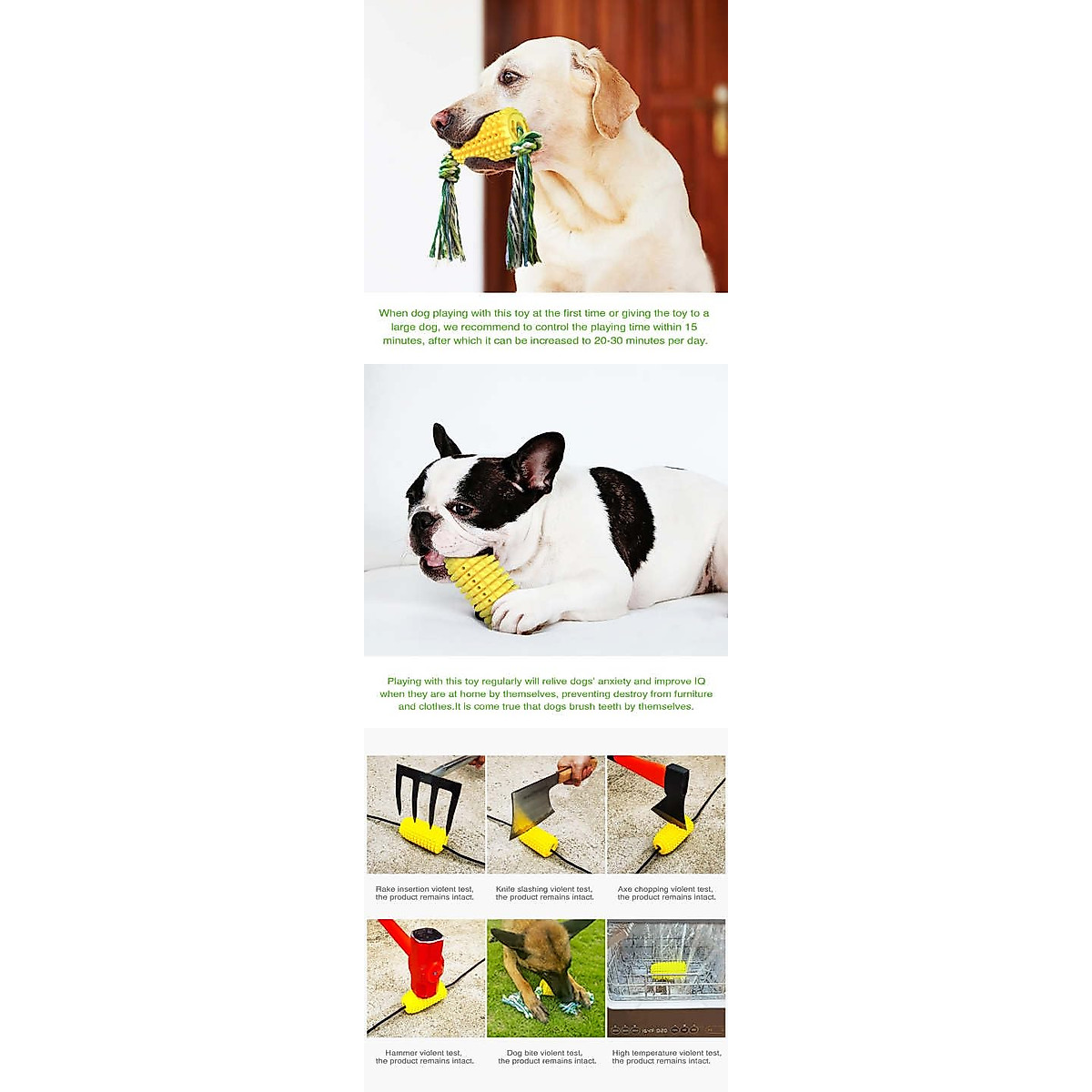 Corn Shape Puppy Chew Toy Pet Dog Molar Toy for Dog Chew Interactive Toys Toothbrush Chew Rope Agressive Chewers, Any Size Any Breed