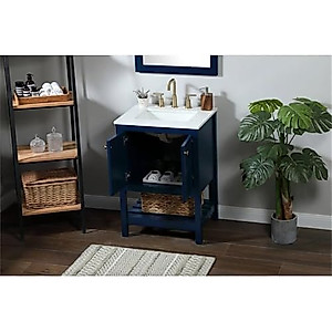 Elegant Kitchen and Bath 24 inch Single Bathroom Vanity Cabinet - Blue