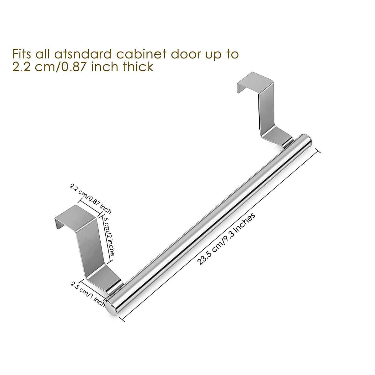 DS. DISTINCTIVE STYLE Kitchen Towel Holder Over Cabinet Door Towel Bar 2 Pieces Stainless Steel Kitchen Towel Hanger