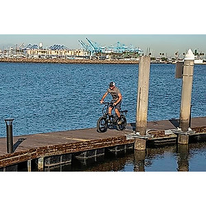 EMOJO Lynx Pro Sports 500W Folding Electric Road Bike for Adults 20 Inch Fat Tire Outdoor E Bike with Fenders 20MPH 30 Miles 7 Speed Pedal Assist E Bicycle with 48V Battery and LCD Display (Blue)