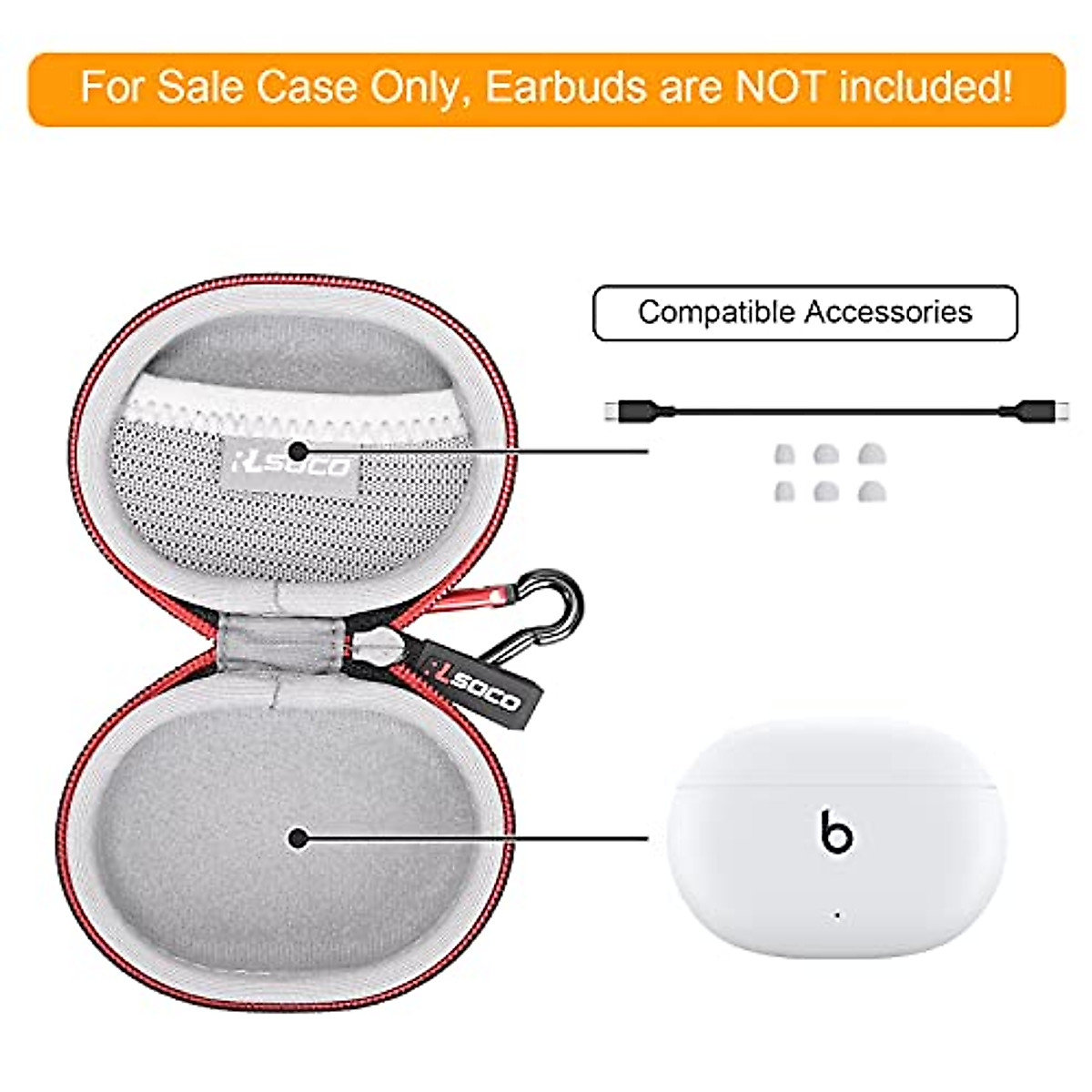 RLSOCO Case for Beats Studio Buds True Wireless Noise Cancelling Earbuds (Black)