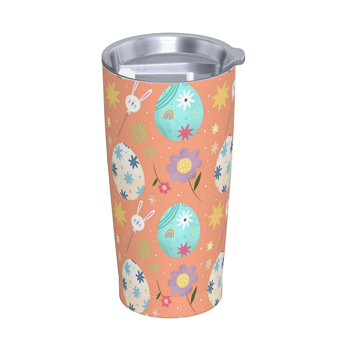 ayvcxui Happy Easter Day Colorful Eggs Stainless Steel Insulated Tumbler 20 Oz Water Bottle Coffee Mug Coffee Mug With Lid Straw Gifts