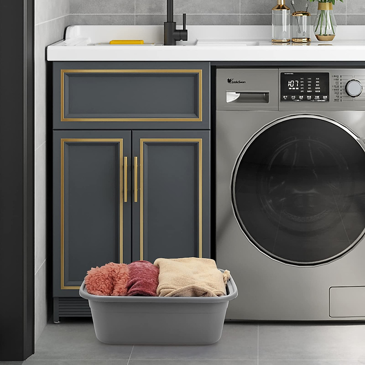 Ggbin Plastic Wash Basin, 16 Quart Dish Tubs, 3 Packs