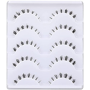 Lower Lashes 5 Pairs Clear Band Bottom Lashes False Eyelashes Natural Look Demi Wispies lashes Strip Eye Lashes Under Lashes Extensions Soft Handmade Fake Lashes Pack by Zenotti