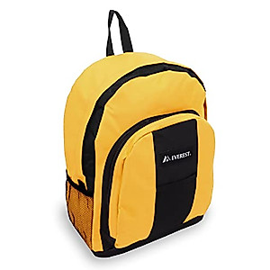 Everest Backpack with Front and Side Pockets, Yellow