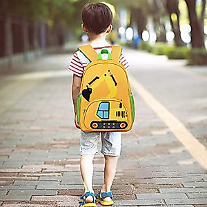 LOIDOU Toddler Backpack Boys 15 Inch Kids Preschool Kindergarten School Backpack Book Bag for Daycare Nursery Travel with Chest Strap，Fits 3 to 8 years old