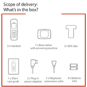 Gigaset Comfort 552A Duo - 2 Cordless Phones - Answering Machine - Made in Germany - Elegant Design - Hands-Free Mode - Comfort Call Protection - Big Phone Book, Titanium-Black