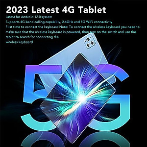 Haofy 10.1 Inch Tablet, 10.1 Inch Tablet PC 5GWIFI Quad Core Processor 8MP Front Camera 8GB RAM 256GB ROM for Work for Learning (US Plug)