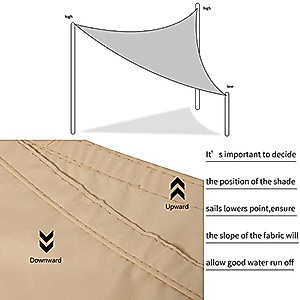 Jneaicn Shade Sail Waterproof Sun Canopy Triangle 6'5''x 6'5''x 6'5'' Shade Sails UV Block for Patio Backyard Lawn Yard in Color Beige